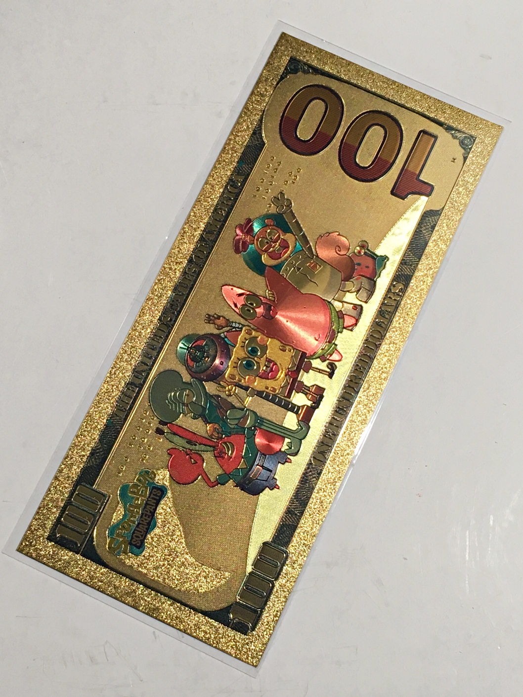 Sponge Bob/Mr Krabs Gold Foil 100 Dollar Banknote | Property Room