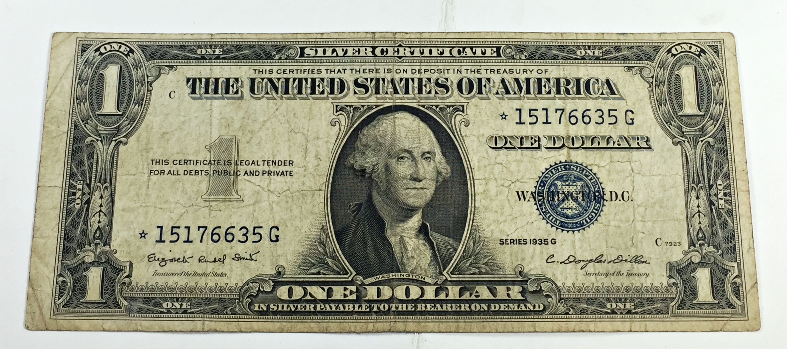 STAR NOTE REPLACEMENT ERROR 1935G $1 Silver Certificate Star Note ...