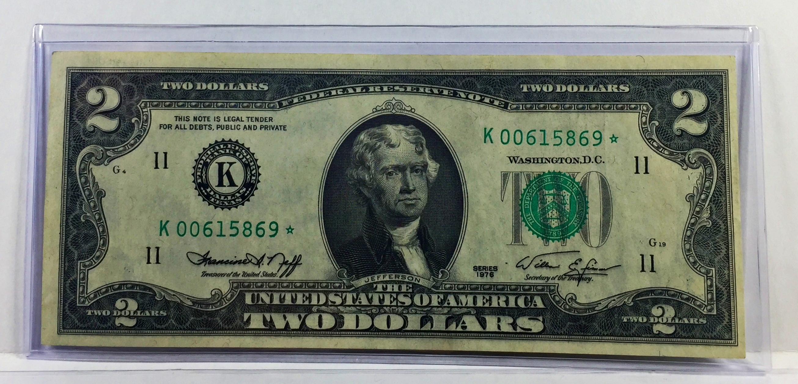 STAR NOTE REPLACEMENT ERROR 1976 $2 Silver Certificate Star Note*Crisp ...