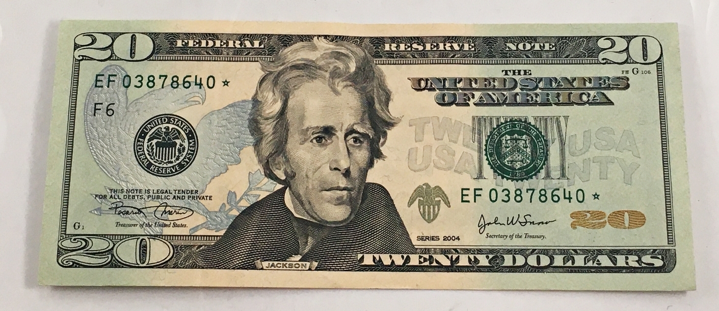 STAR NOTE REPLACEMENT ERROR Series 2004 $20 Federal Reserve Star Note ...