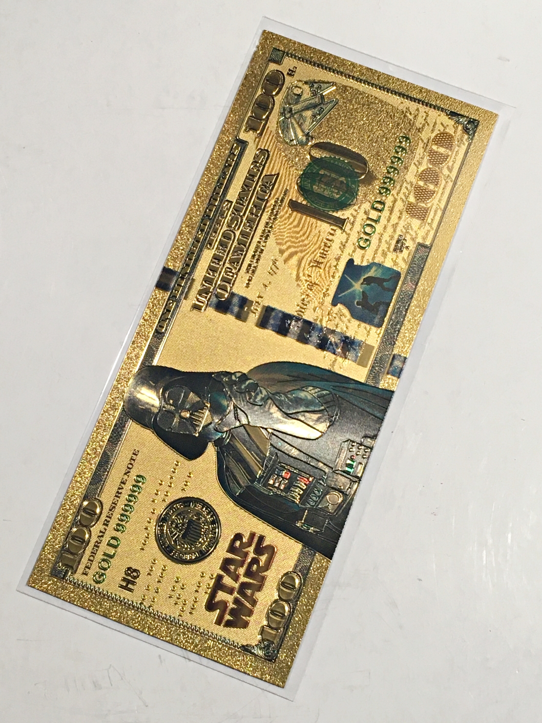 Star Wars/Darth Vader Gold Foil 100 Dollar Banknote | Property Room