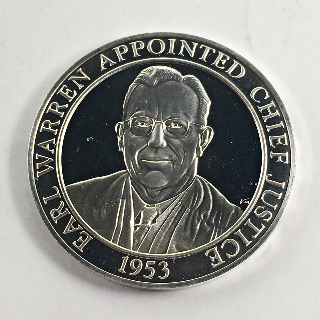 Sterling Silver (27g) California Comm. - Earl Warren Appointed Chief ...