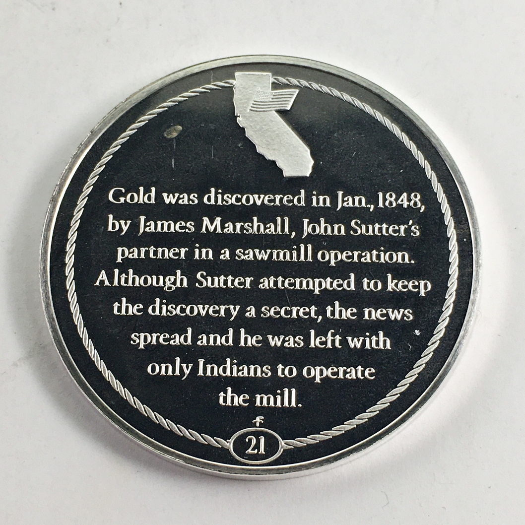 Sterling Silver (27g) California Comm. - Gold Discovered at Sutter's ...