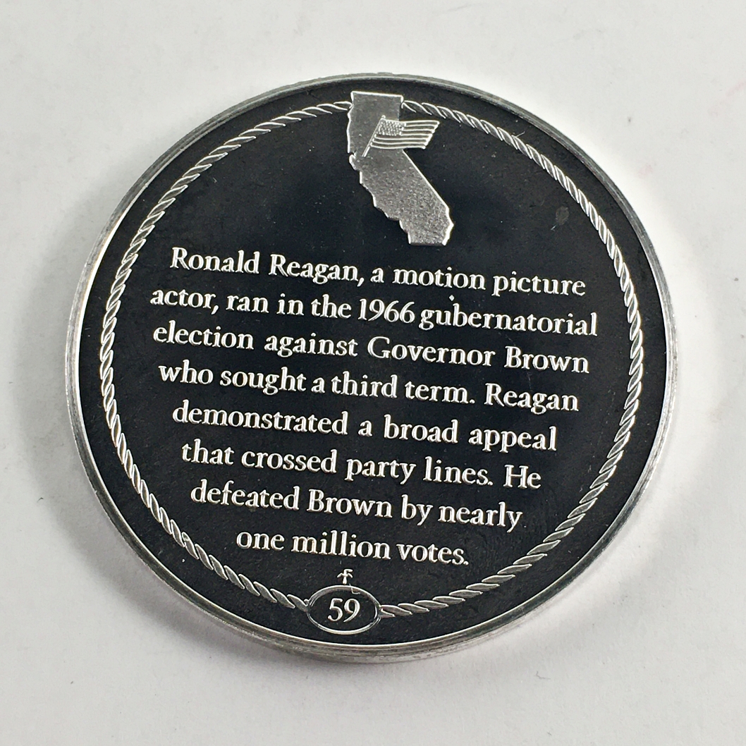 Sterling Silver (27g) California Comm. - Ronald Reagan Elected Governor ...