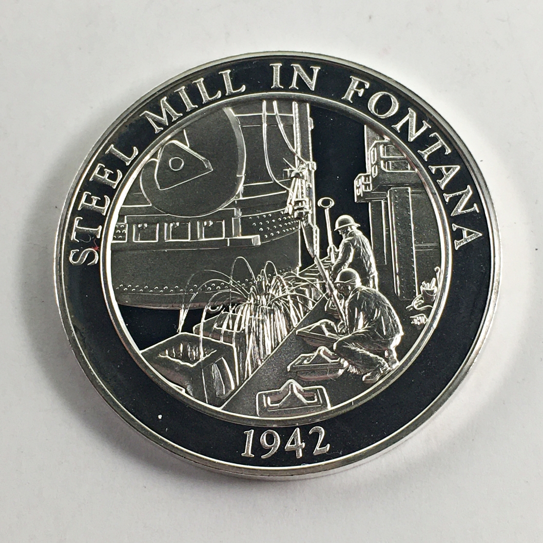 Sterling Silver (27g) California Comm. - Steel Mill at Fontana 1942 ...