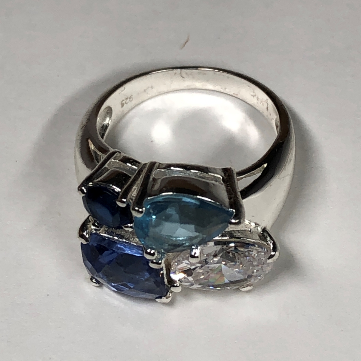 Sterling Silver and Semi Precious Cluster Ring*Size 7 | Property Room