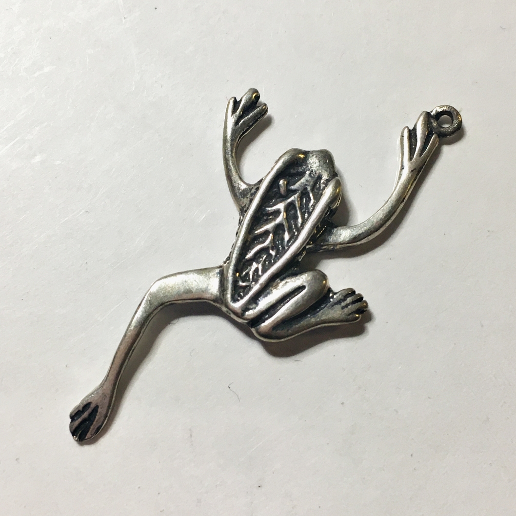 Sterling Silver Frog Pendant*1.5" Long*2.9 Grams Total Weight ...