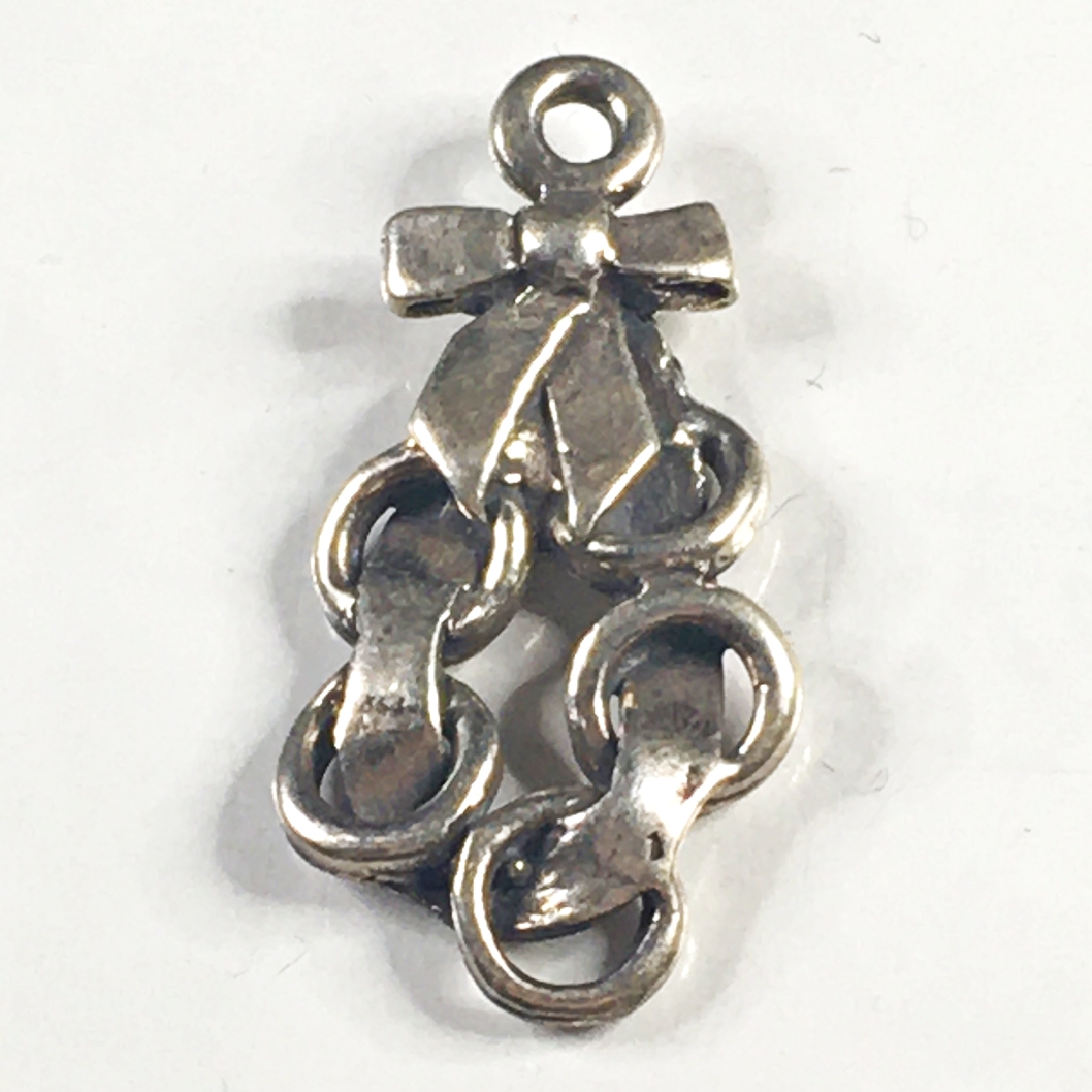 Sterling Silver Ribbon Pendant/Charm*Total Weight 3.4 Grams*About 1 ...