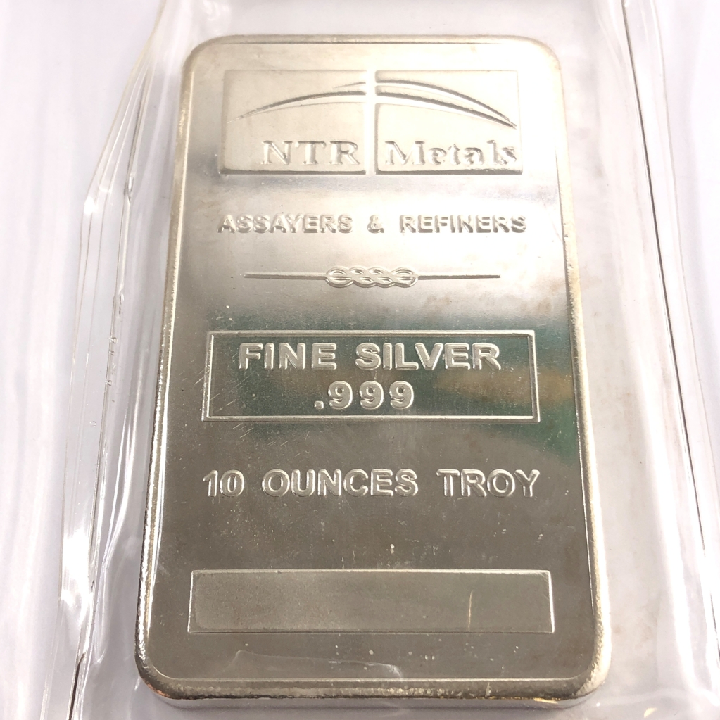 Ten (10) Troy Ounces .999 Fine Proof Silver Bar*NTR Metals*In Original ...