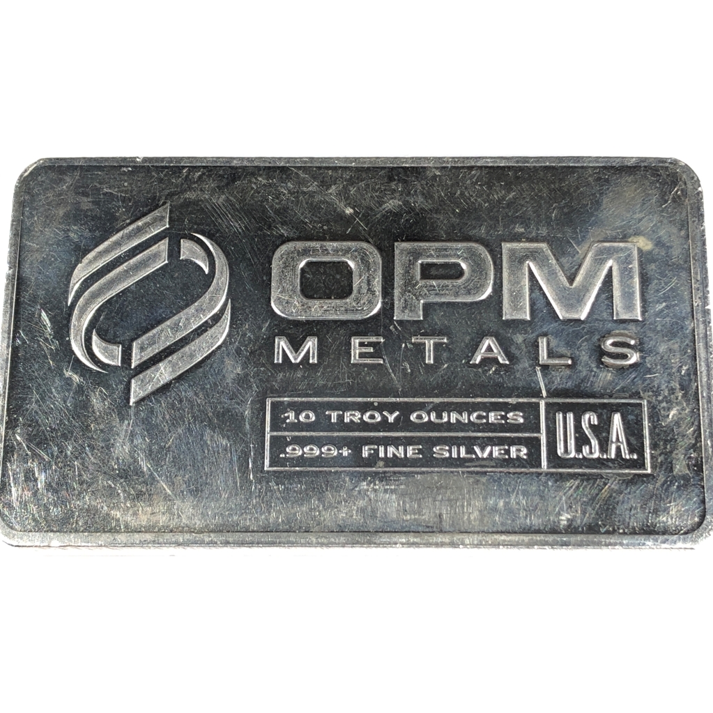 Ten (10) Troy Ounces .999+ Fine Silver Bar*OPM Metals | Property Room