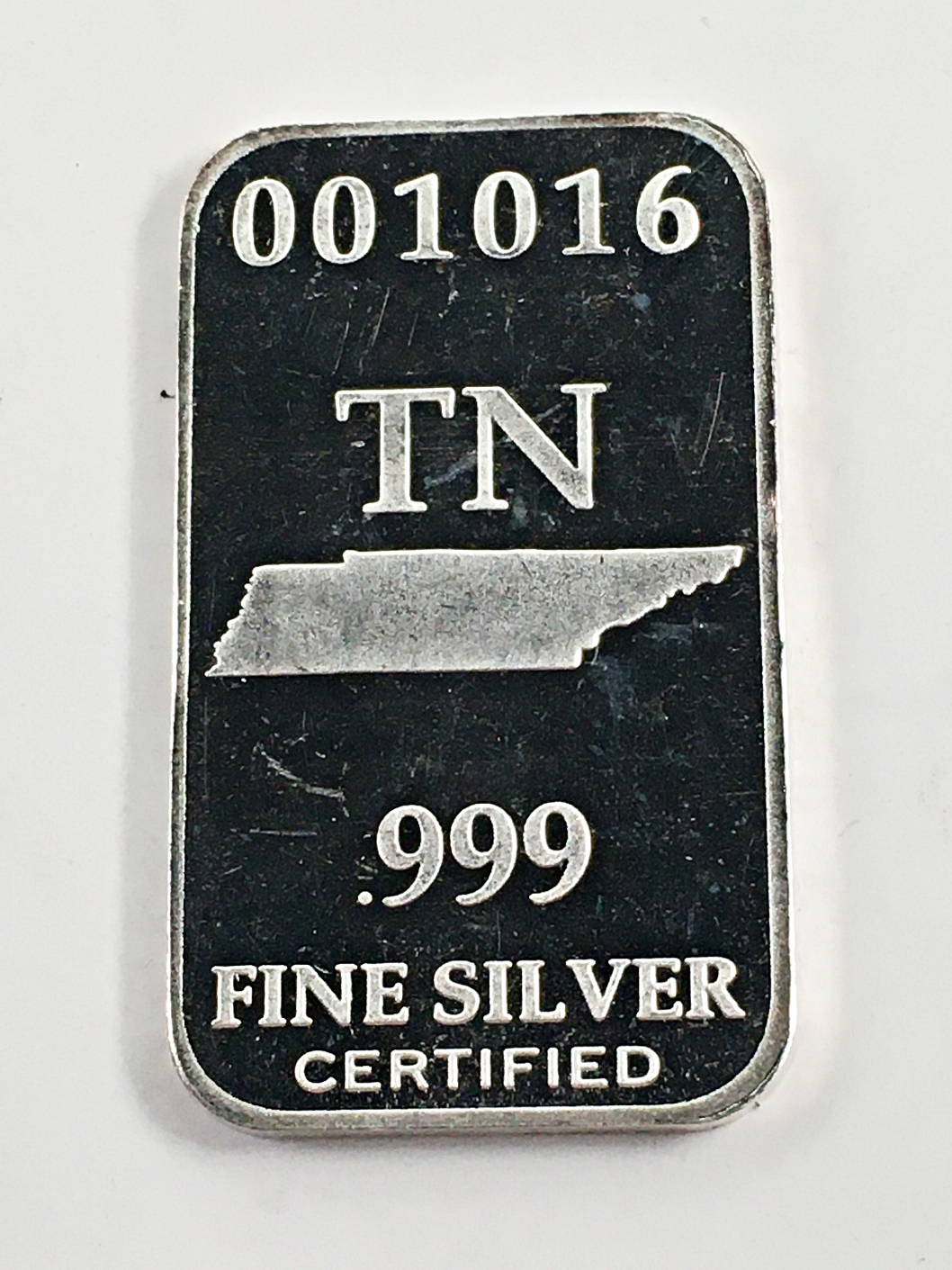 Tennessee State Commemorative One Troy Ounce .999 Fine Silver Bar ...