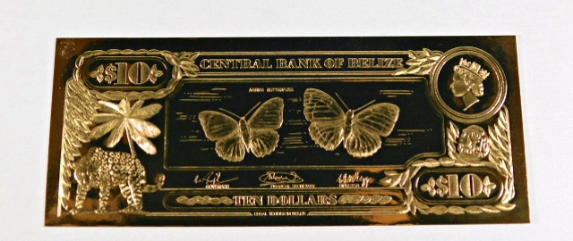 The First Gold Notes of Belize*Minted of 22 K Gold*$10 AGRIAS ...
