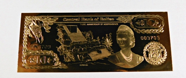 The First Gold Notes of Belize*Minted of 22 K Gold*$10 AGRIAS ...
