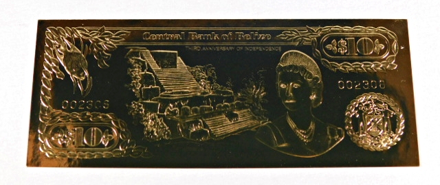The First Gold Notes of Belize*Minted of 22 K Gold*$10 ORCHID Note ...