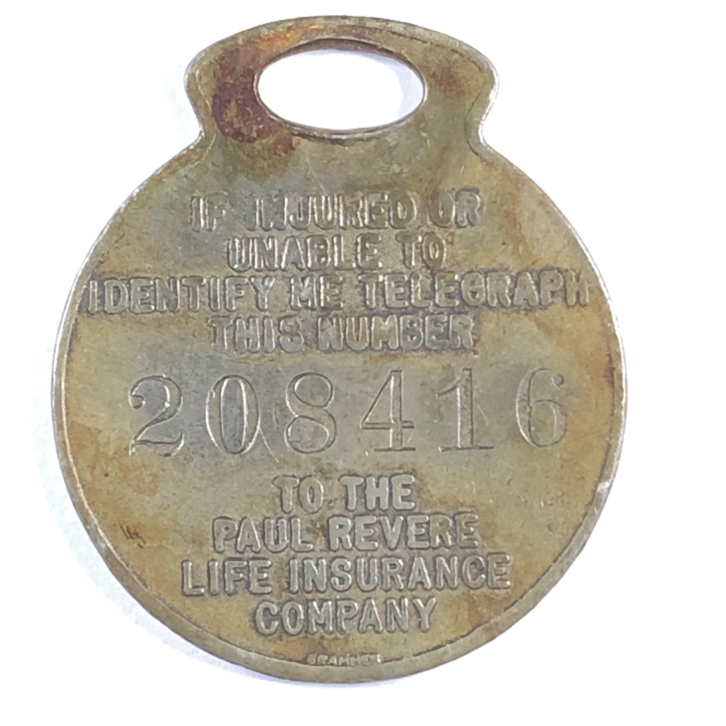 The Paul Revere Life Insurance Company Identity Tag | Property Room
