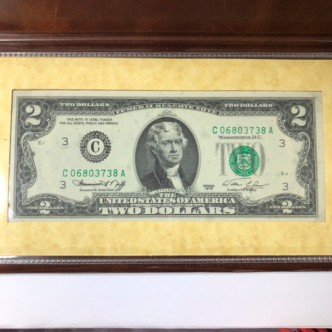 The US $2 Bicentennial Commemorative Federal Reserve Note; Philadelphia ...
