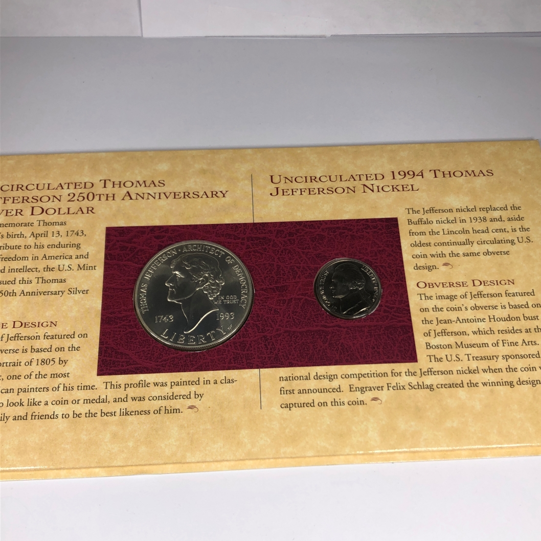 Thomas Jefferson Coin and Currency Set Complete with Original Packaging ...