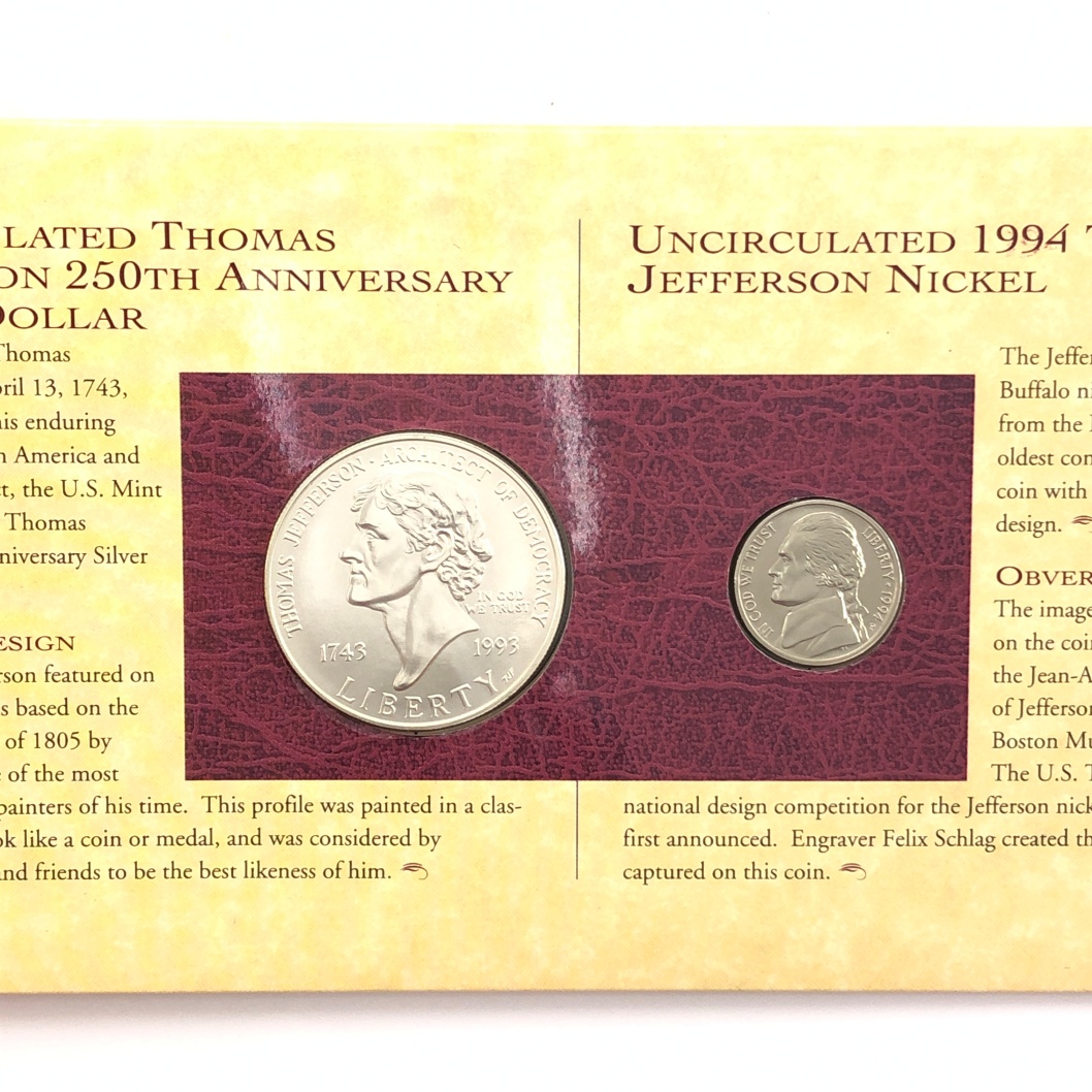 Thomas Jefferson Coin and Currency Set Complete with Original Packaging ...