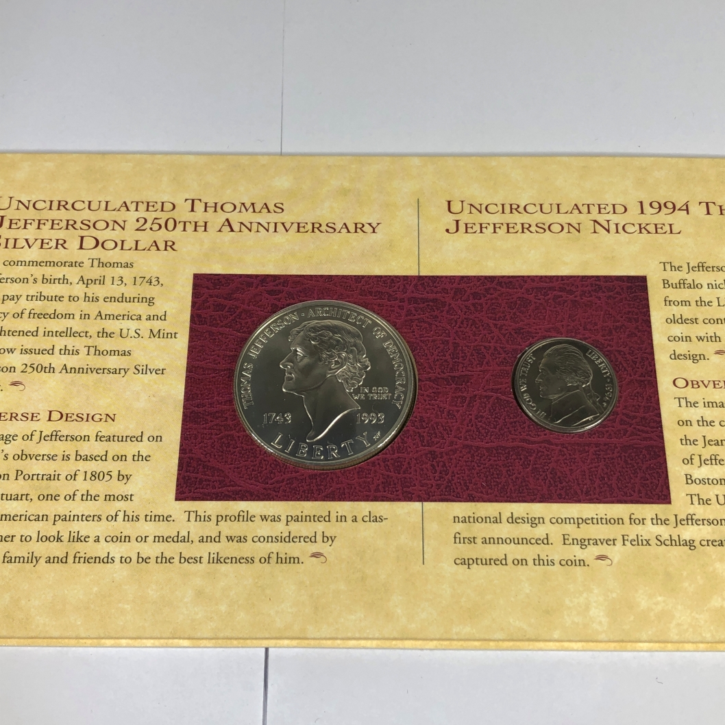 Thomas Jefferson Coin/Currency Set*Series 1976 $2 FRN STAR NOTE Plus ...