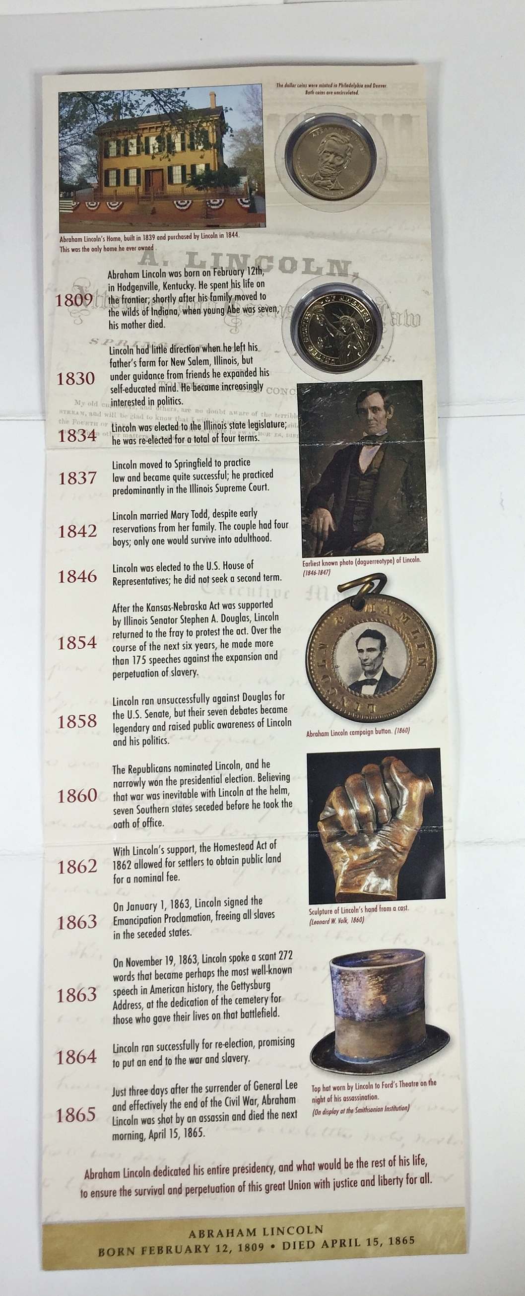 Two 2010 Abraham Lincoln Commemorative Presidential Dollars*History of ...