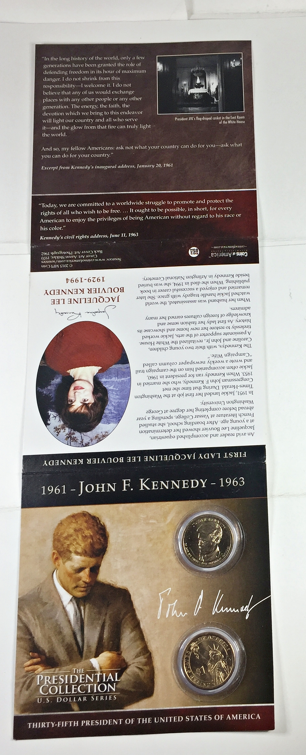 Two 2015 John F. Kennedy Commemorative Presidential Dollars*History of ...
