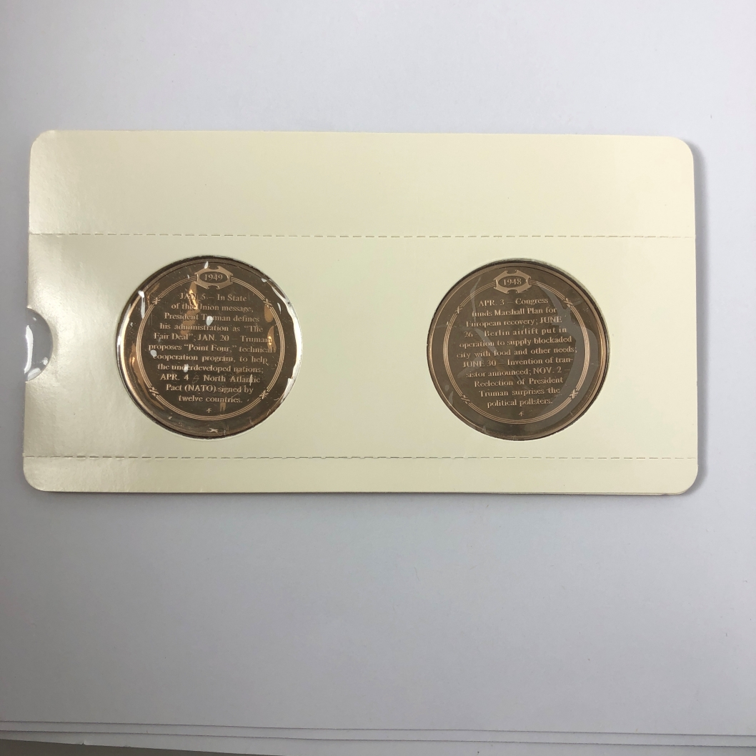 Two 2.75" History of the World Solid Bronze Medallions*US Airlift to ...