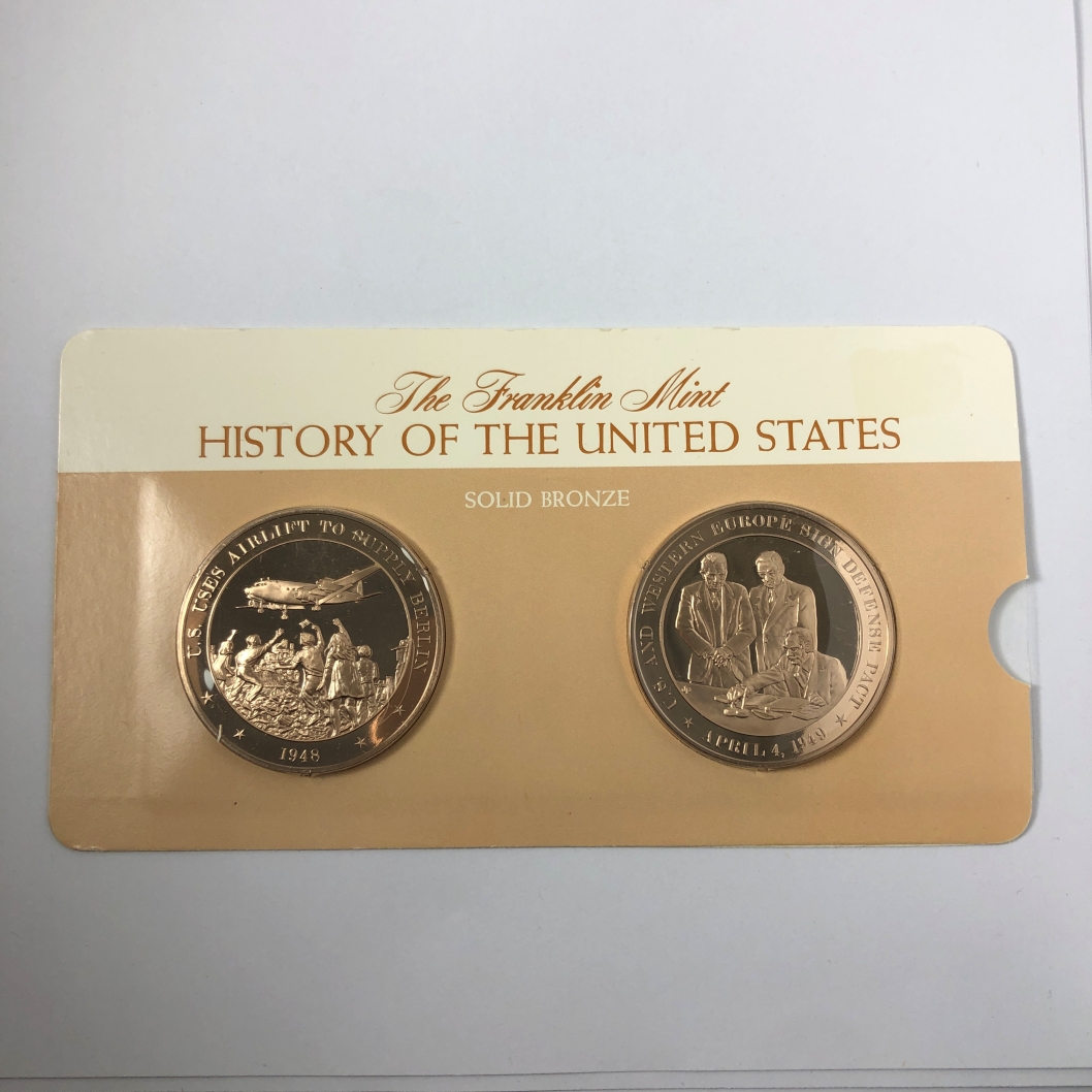 Two 2.75" History of the World Solid Bronze Medallions*US Airlift to ...