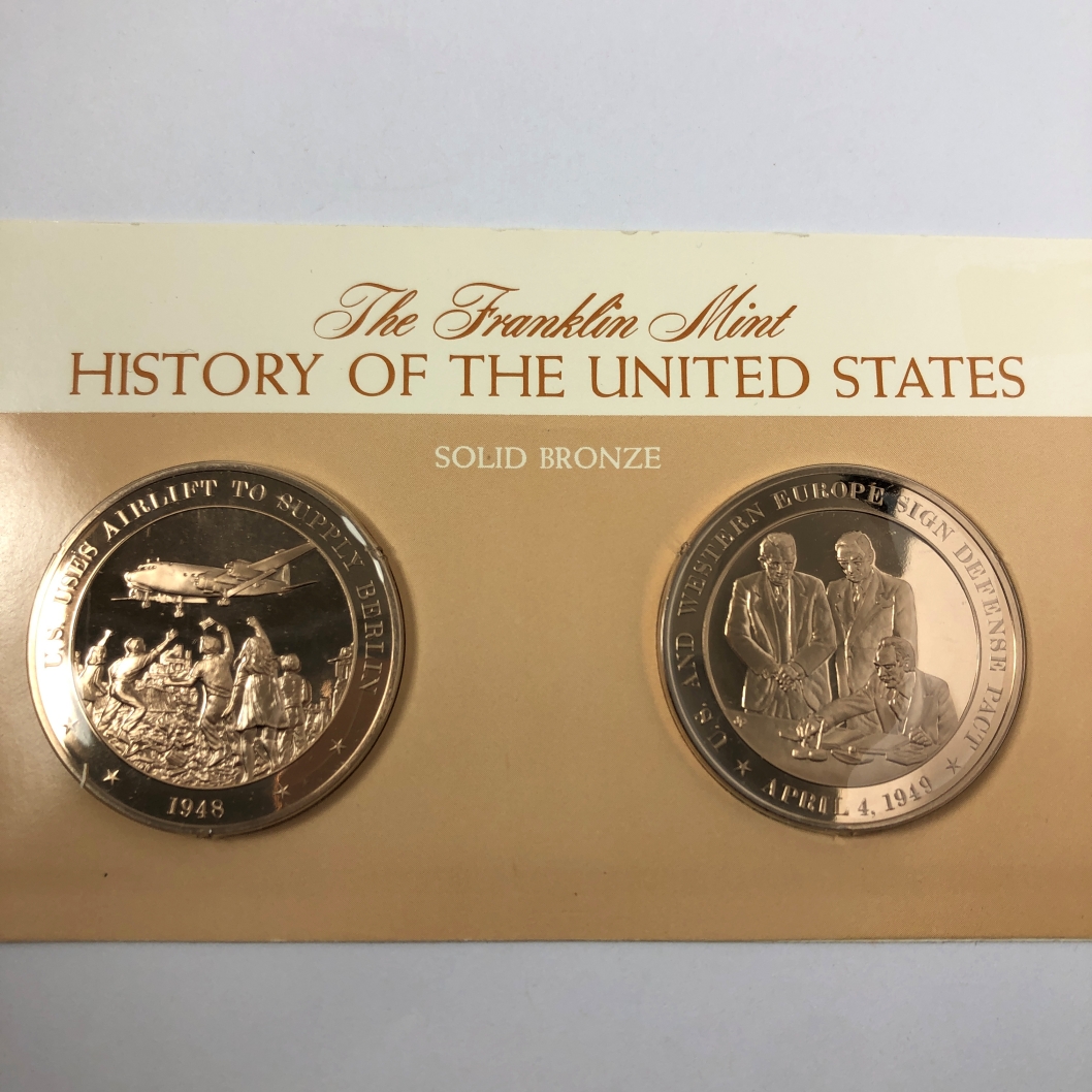 Two 2.75" History of the World Solid Bronze Medallions*US Airlift to ...