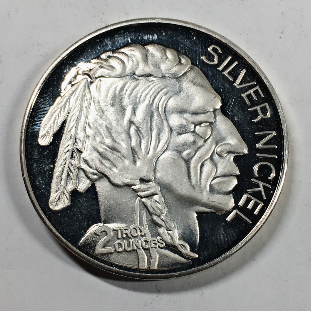 TWO Troy Ounce .999 Fine Silver Round*Buffalo Nickel Design | Property Room