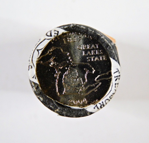 Unopened $10 US Mint Roll of 2004-D Michigan State Commemorative ...