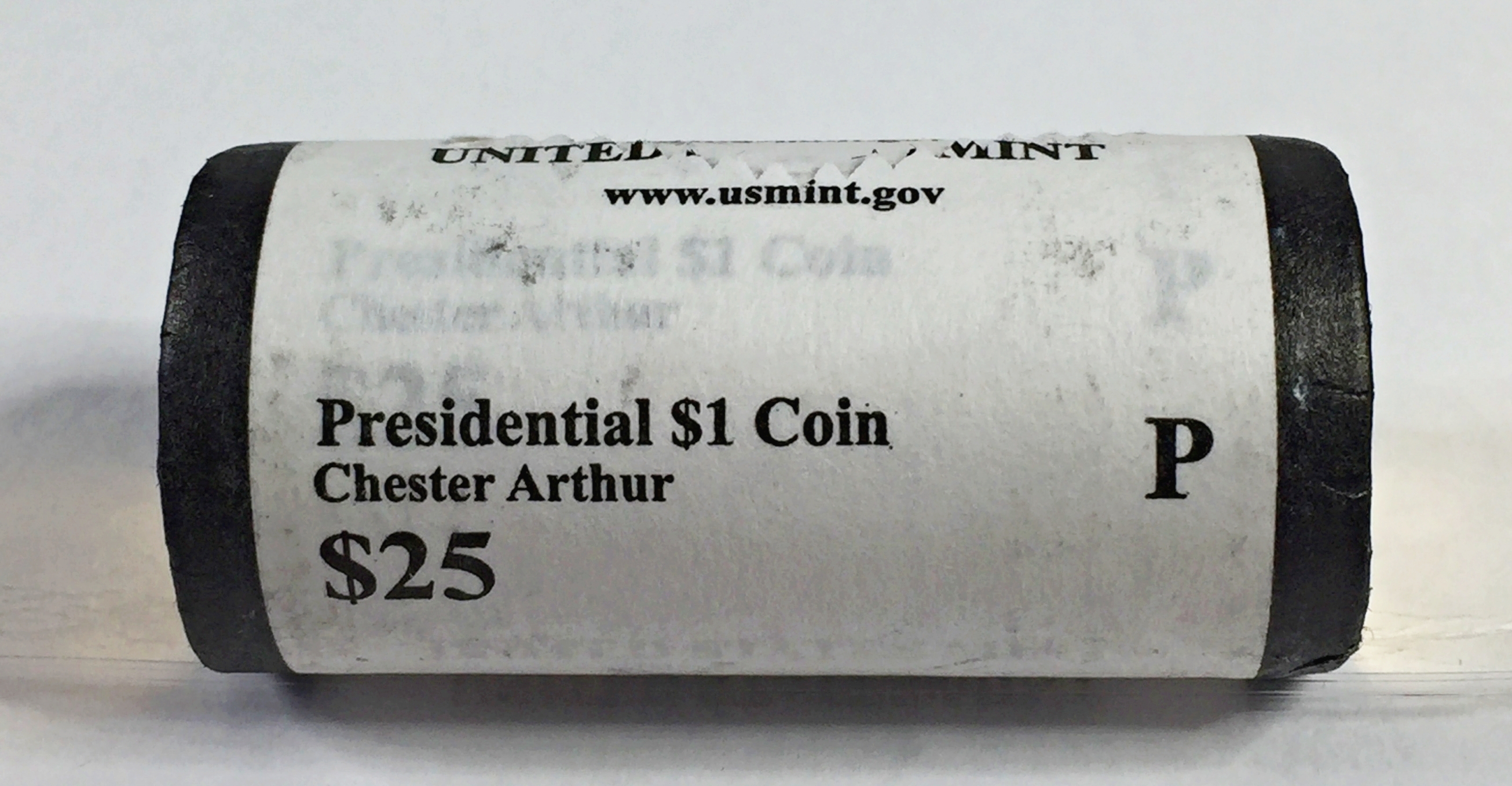 UNOPENED 2012-P $25 US Mint Roll of Chester Arthur Commemorative ...