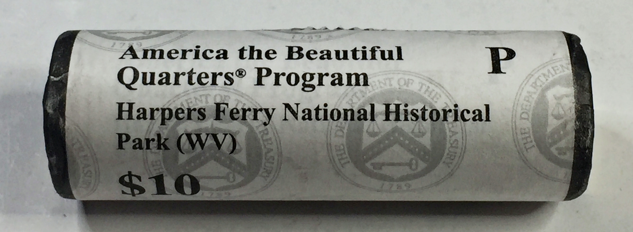 UNOPENED US Mint $10 Roll of 2016-P America the Beautiful Harpers Ferry ...