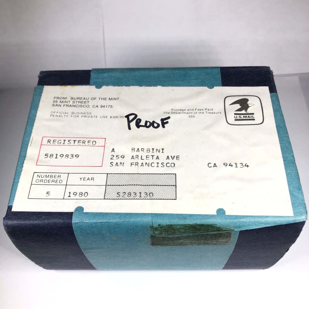 UNSEARCHED Box of 5 Sealed Proof Sets from 1980 -May contain coins in ...