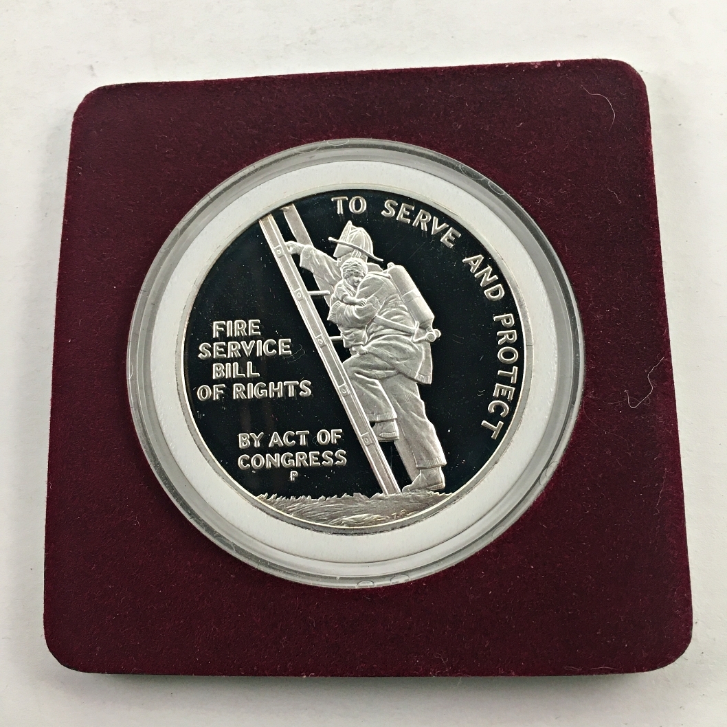 US Proof Silver Medal*Ben Franklin-Fire Service Bill of Rights*DCAM*In ...