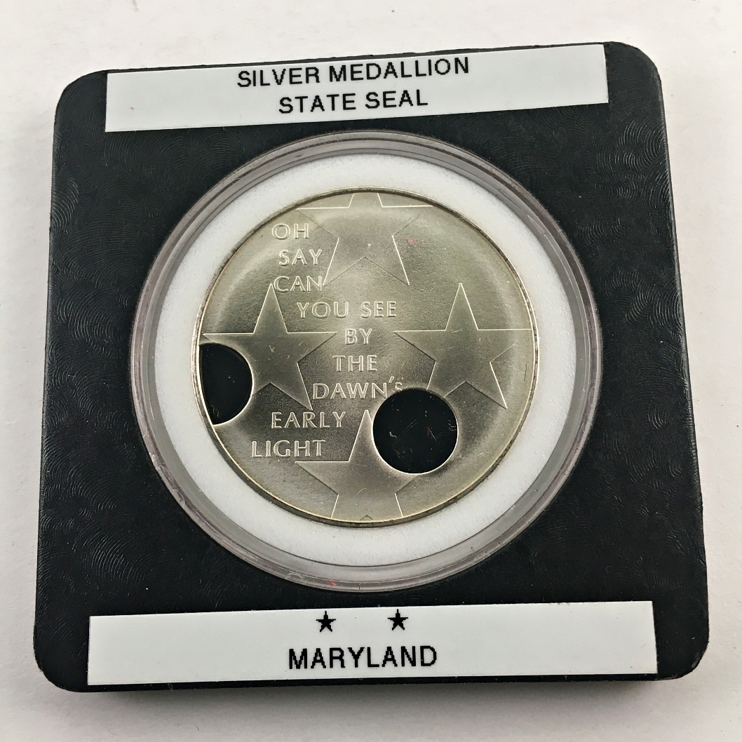 US Proof Silver Medal*Maryland State Seal*DCAM*In Protective Capsule ...