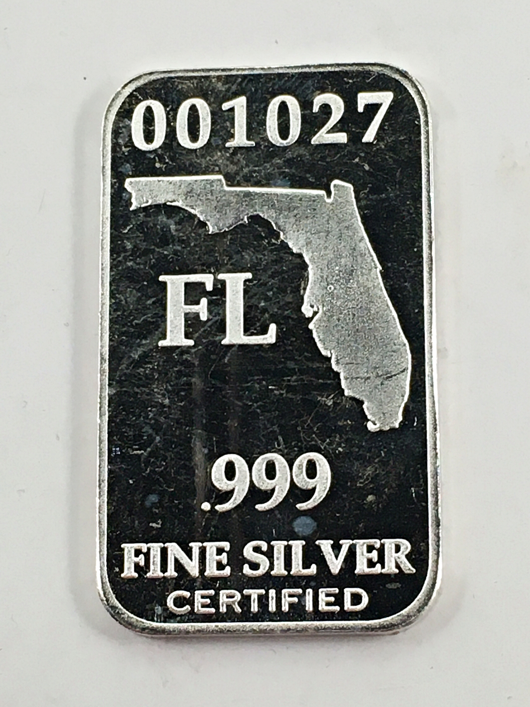 US State of Florida Silver Bar*Full Troy Oz.*.999 Fine Certified Silver ...
