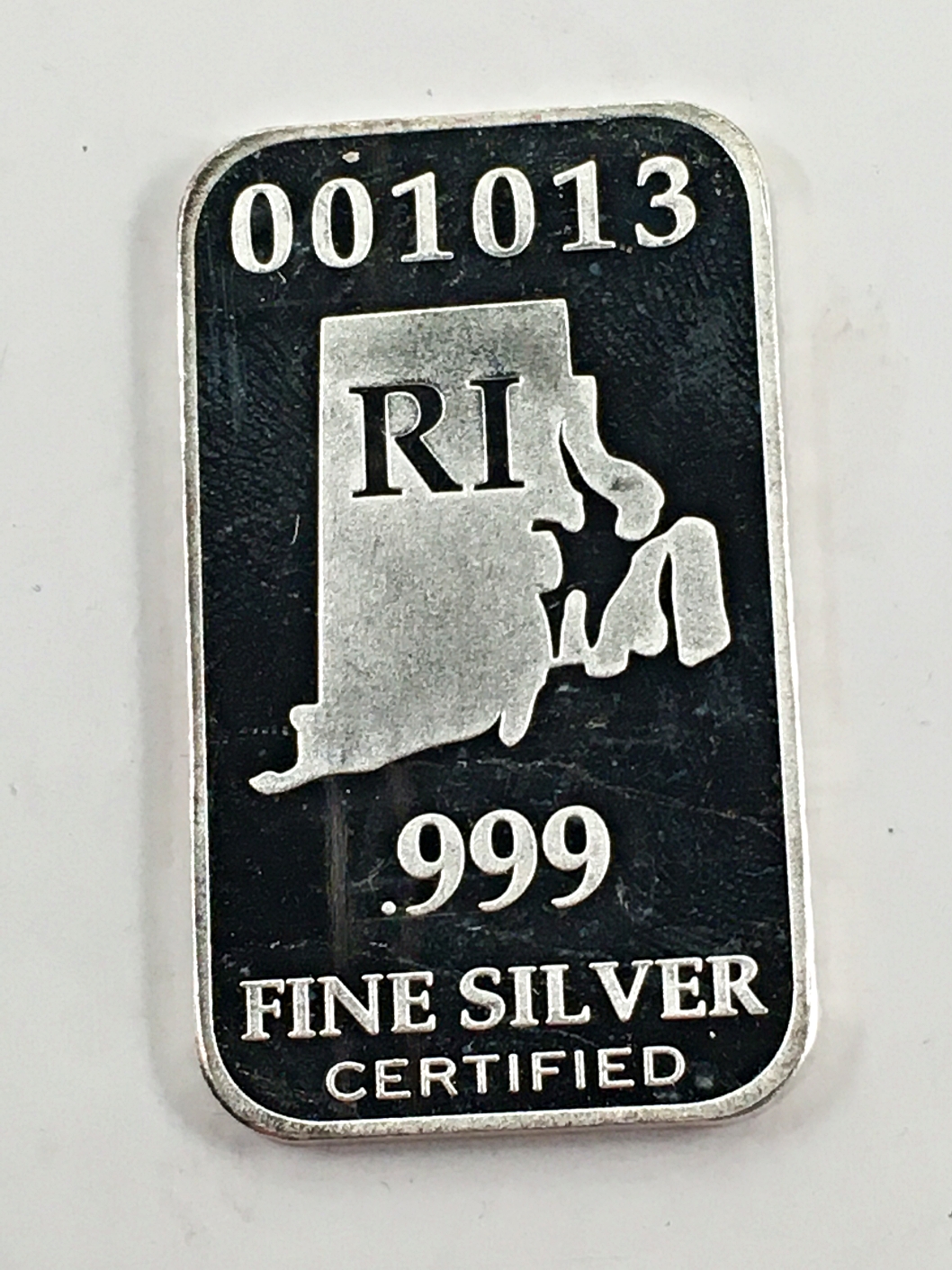 US State of Rhode Island Silver Bar*Full Troy Oz.*.999 Fine Certified ...