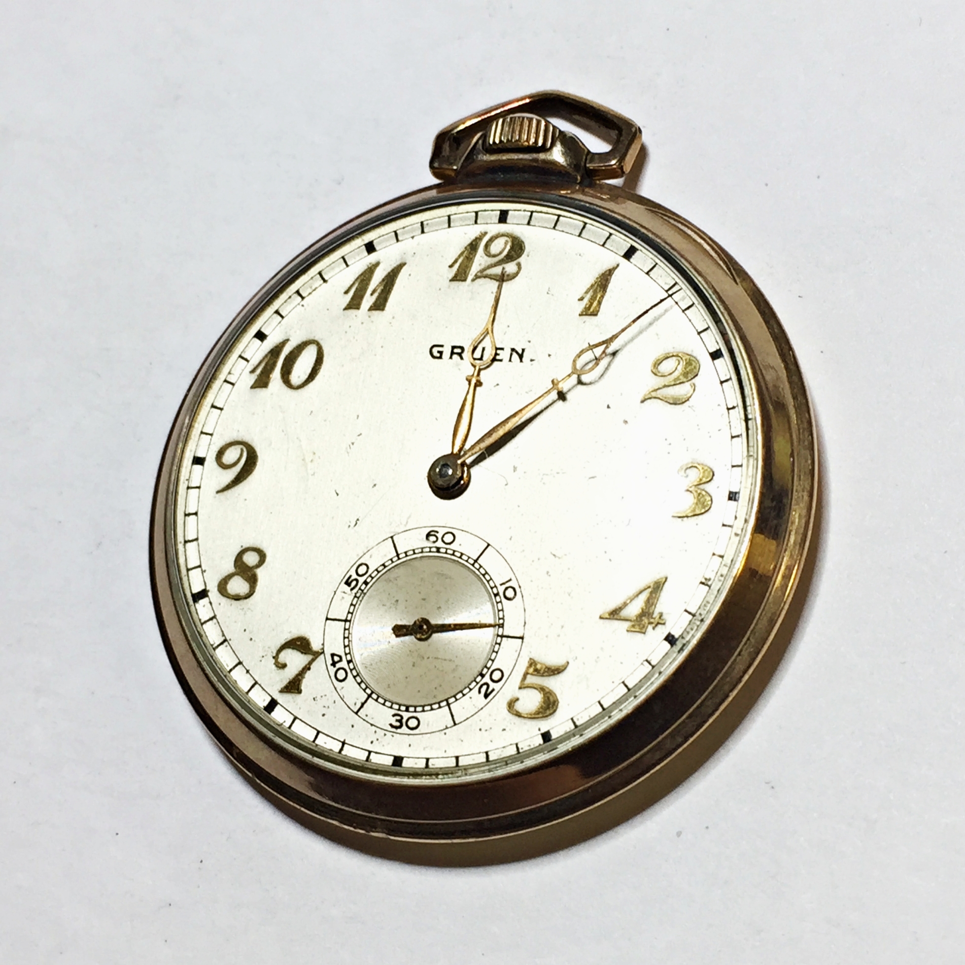 Vintage 10K Gold Filled Gruen 15 Jewels Pocket Watch - 47.4 Grams ...