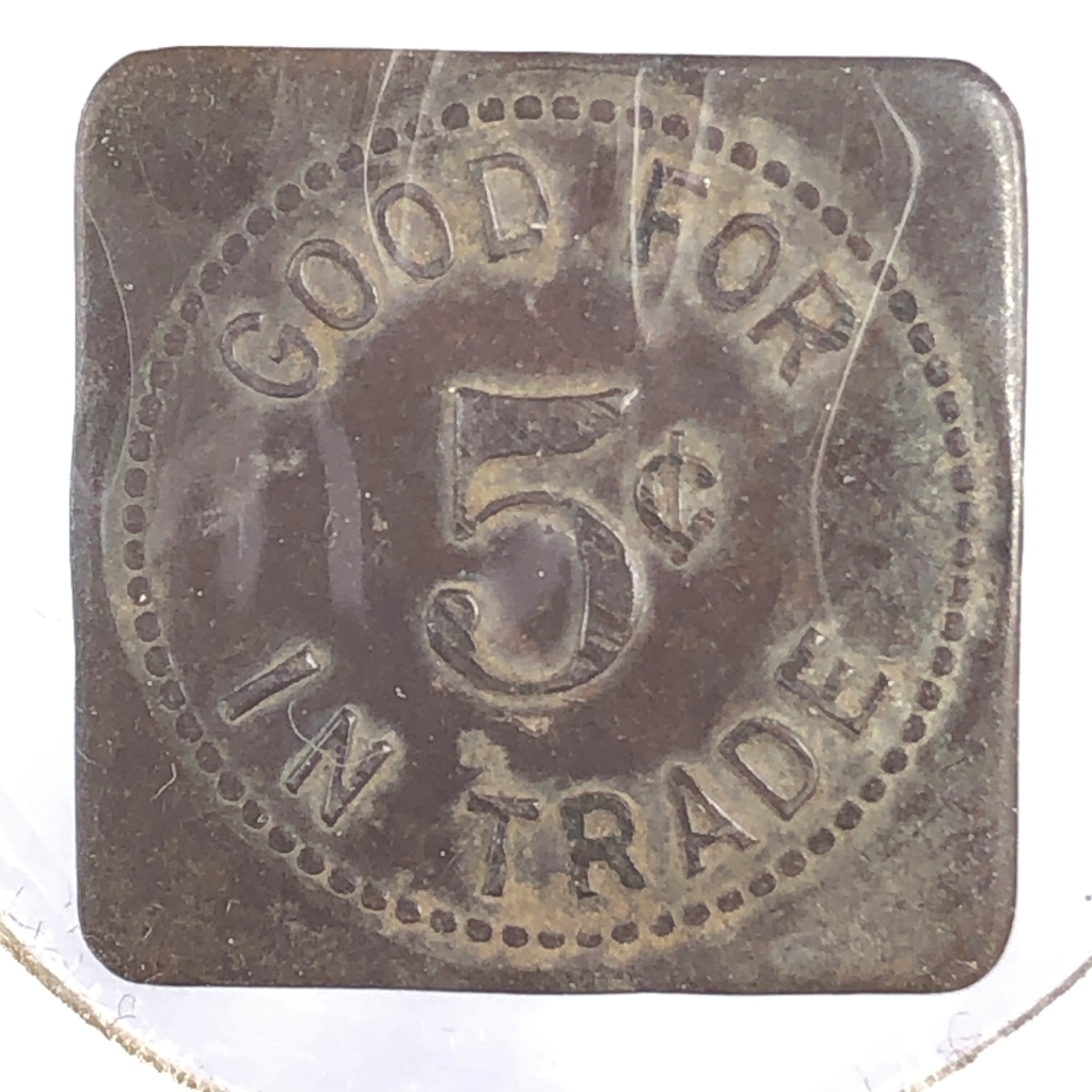 Vintage Brunswick, H.K. Ellingwood; Mgr, Good for 5c in Trade Token ...