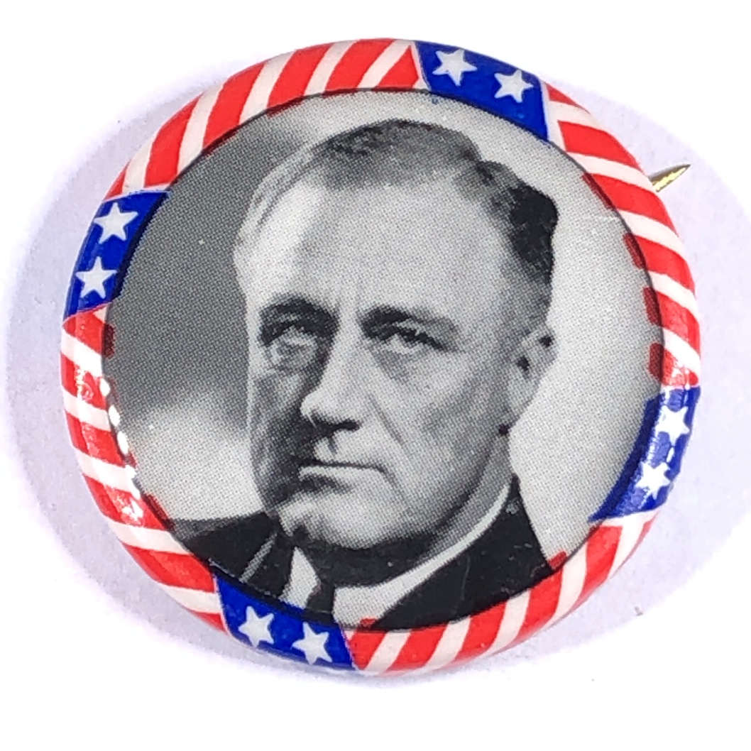 VINTAGE CAMPAIGN BUTTON*Franklin D. Roosevelt's Photo*Presidential ...