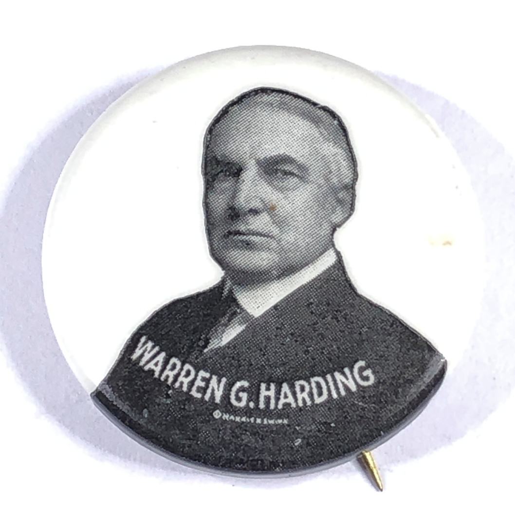 VINTAGE CAMPAIGN BUTTON*Warren G. Harding's Photo*Presidential Campaign ...