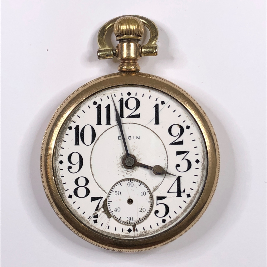 Vintage Gold Filled Elgin Engraved Pocket Watch - 83.3 Grams Total ...