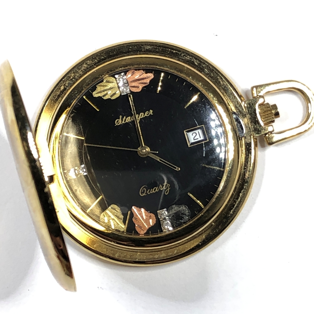 Vintage Gold Filled Stamper Quartz Pocket Watch - 37.6 Grams Total ...