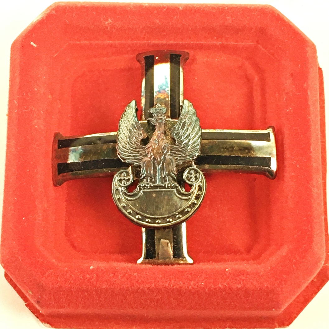 Vintage Polish Silver Cross With Eagle Service Pin | Property Room