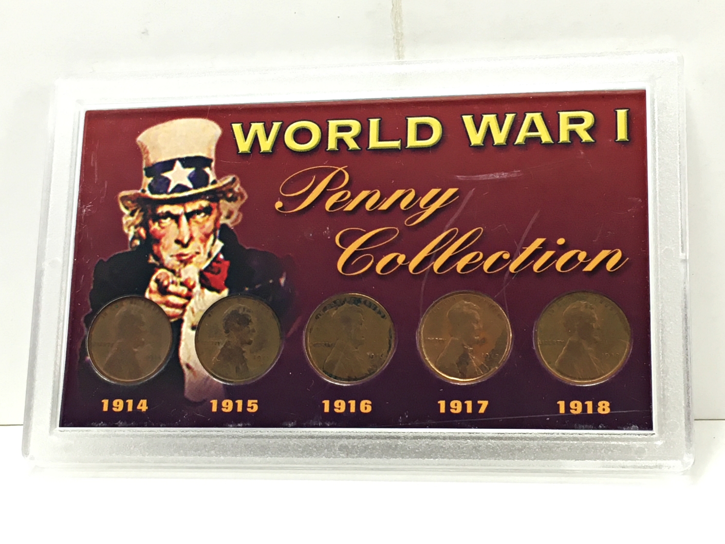 World War I Penny Collection: 1914, 1915-D, 1916, 1917 and 1918 Lincoln Head Wheat Cents*In ...