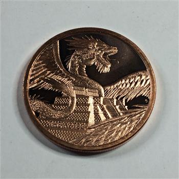 1 Ounce .999 Proof Copper Round*The Aztec*World of Dragons | Property Room