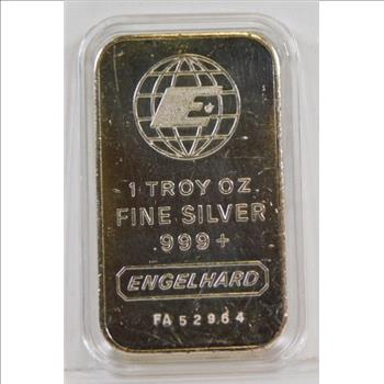 1 Troy Ounce .999+ Fine Proof Silver Bar*Engelhard*Numbered in Sealed ...