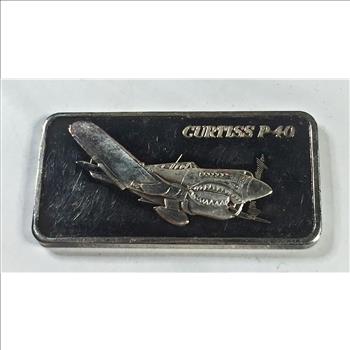 1 Troy Ounce .999 Fine Proof Silver Bar*World of Flight*Curtiss P-40 ...