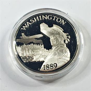1.1oz Proof Sterling Silver Commemorative of the State of Washington*In ...