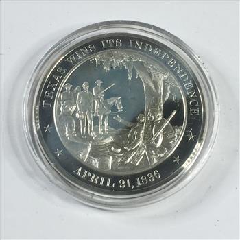 1.2 oz Proof Sterling Silver Historical Commemorative Medallion*Texas ...
